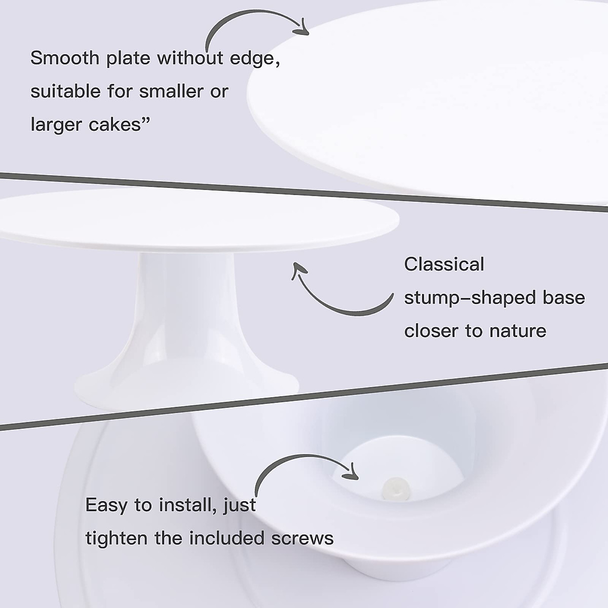 XMNFLY Round Cake Stand 10" Melamine Cake Display Stand Dessert Cupcake Display Tray for Wedding,Birthday,Party,Baby Shower,Anniversary,Ceremony-White