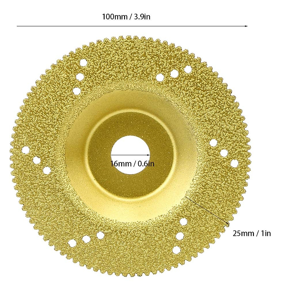 3.9" Diamond Grinding Disc, All Purpose Segmented Rim Diamond Blade for Cutting Rebar, Cast Iron, Concrete, Pavers, Tile, Granite, Laminate