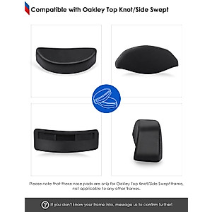 BLAZERBUCK Replacement Nose Piece Pads for Oakley Top Knot OO9434/Side Swept OO9445/HSTN OO9464/Wildrye OO9230 Sunglasses - Black