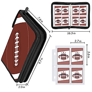 POKONBOY 400 Pockets Football Card Binder, Football Trading Cards, Display Case with Football Card Sleeves Card Holder Protectors Set for Football Cards
