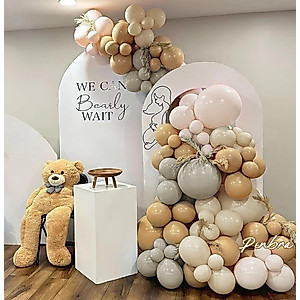 Neutral Balloon Boho Nude Double Stuffed Beige Cream Tan Balloons Balloon Garland Blush Ivory White Sand Balloon Arch Kit for Baby Shower Gender Reveal Bridal Shower Birthday Wedding Party Decorations
