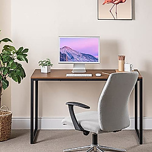 ZINUS Jennifer 47 Inch Black Frame Desk / Computer Workstation / Office Desk / Easy Assembly, Brown