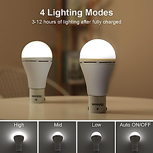 Flyhoom Solar Light Bulbs Dusk to Dawn Solar Lights Indoor, Portable Solar Chicken Coop Lights Hanging Solar LED Camping Lights, 2-Pack