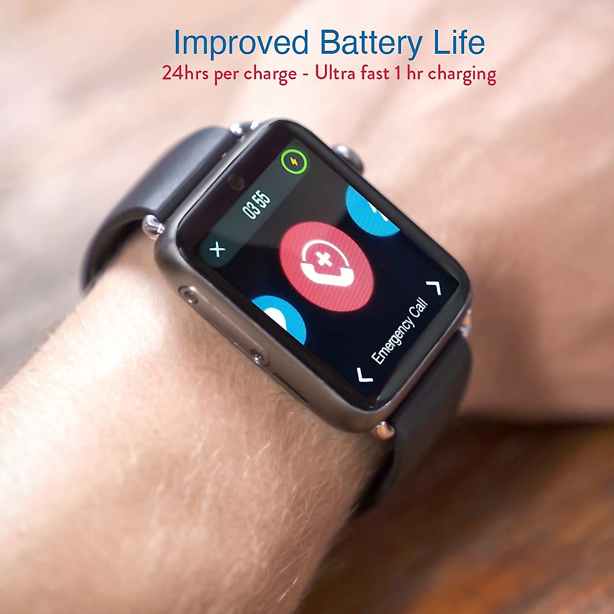 HandsFree Health Smart Watch for Seniors - Medical Alert System with GPS Monitoring, 2-Way 4G SOS Communication, Monthly Subscription