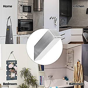 Modern Towel Hooks Stainless Steel 304 Rope Hooks for Bath Kitchen Bedroom Garage Hotel Wall Mounted (Brushed-4PCS)