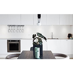 FOLOU Wine Glass Rack Under Cabinet Mount, Upside Down Stemware Holder for Wire Shelves, Glasses Storage Hanger Metal Organizer Bars, Kitchen, Restaurants, Farmhouse(3 ROWS BLACK), 11.8 x 9 x 2.7