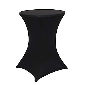 Obstal Cocktail Table Covers Stretch Spandex Black Cocktail Table Cover Cloth for Wedding, Banquet and Party (30"-32" Diameter x 42" Height,1Pc)