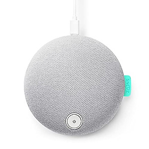 SNOOZ Button - White Noise Sound Machine - Non-Looping White Noise, Pink Noise, and Fan Sounds Plus Bluetooth Speaker - Cloud