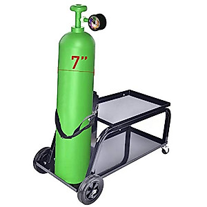 Aain AW6 MIG Welding Cart,Universal 2 Tier Rolling Welder Cart With Wheels for TIG MIG Welder and Plasma Cutter, Black