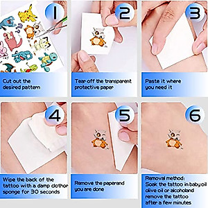 200 PCS Anime Temporary Tattoos for Kids Waterproof, Japanese Cartoon Tattoo Stickers for Kids, DIY Sticker Arts, Birthday Party Favors/supplies for Kids, Classroom School Decorations
