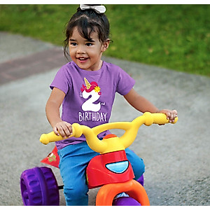 Unicorn 2nd Birthday Outfits for Toddler Girls Two Year Old 2 Shirt Girl Second (Purple, 2 Years)