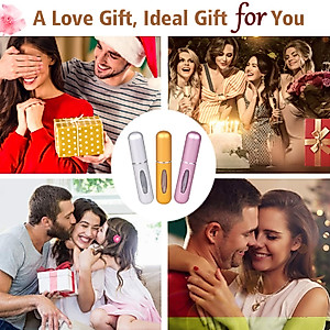 LAIKME Travel Mini perfume Refillable Atomizer Container, Pocket Travel Size Cologne Sprayer, Perfume Scent Pump Case, Fragrance Empty spray bottle for Traveling and Outgoing 5ml