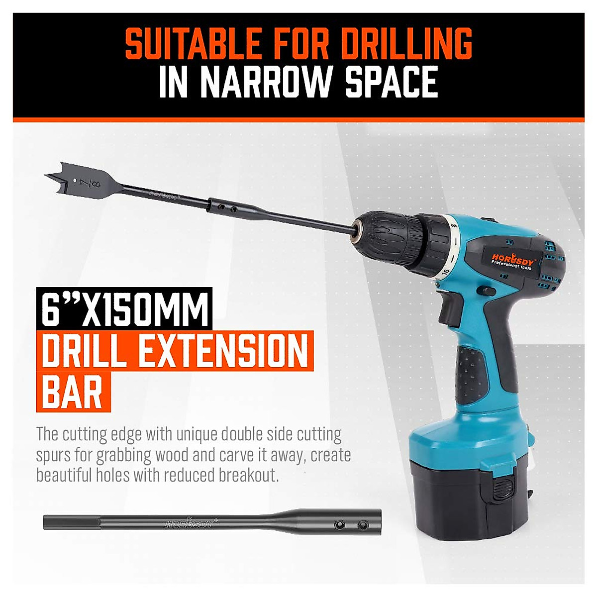 SEDY 11-Pieces Spade Drill Bit Set, Paddle Flat Bits with Extension for Woodworking, Industrial Grade Carbon Steel Black Coat, 1/4" to 1-1/2" with Storage Bag and Exquisite Packaging