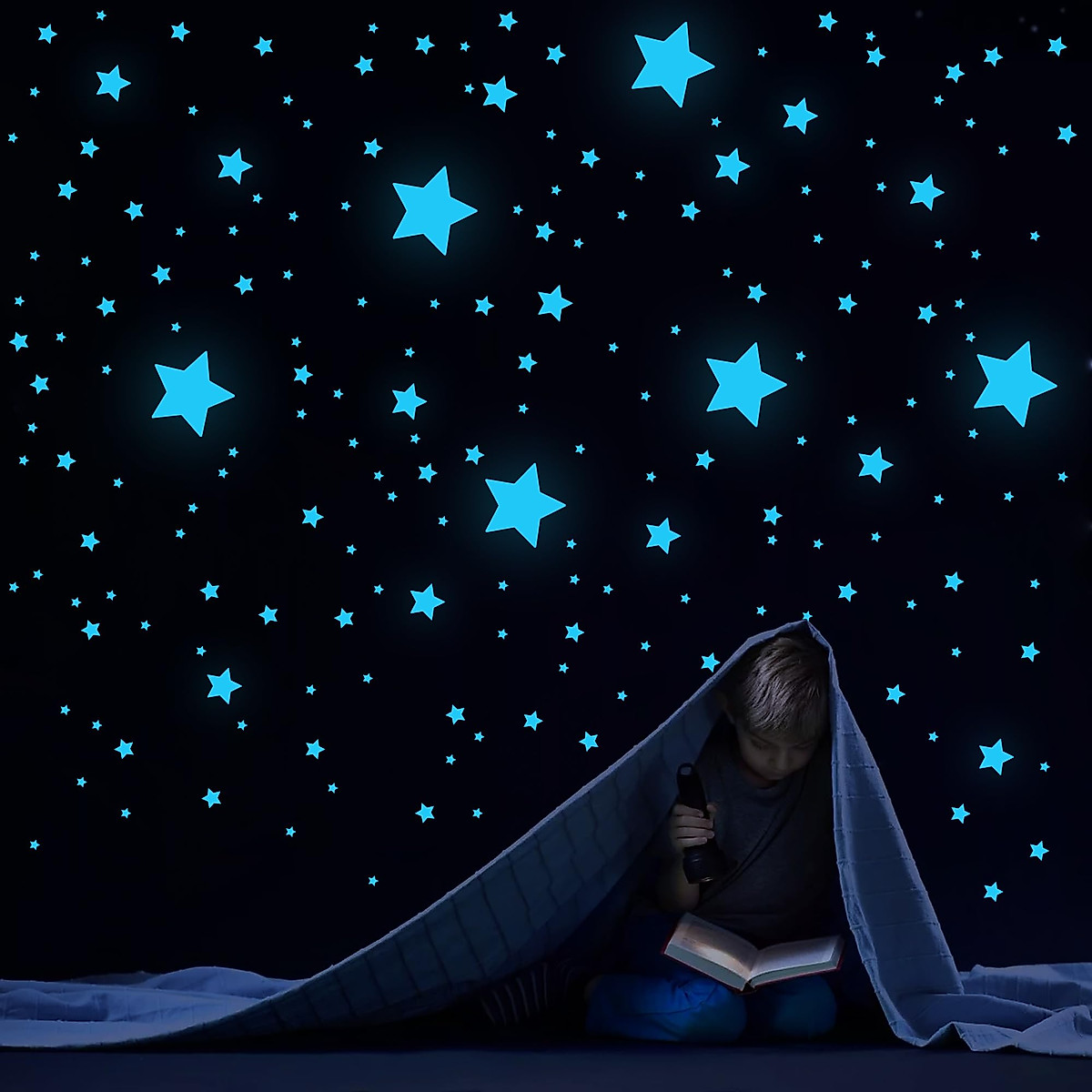 421Pcs Glow in The Dark Stars Ceiling Stars Glow in The Dark Space Planet Universe Galaxy Wall Decals Ultra Glow in The Dark Wall Stickers for Boys Girls Kid Bedroom Living Room Decor Christmas Gift