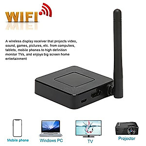 Zunate Wireless HDMI Transmitter Receiver, Wireless WiFi Display Receiver for AirPlay Mirroring OS Systems Miracast Windows Android