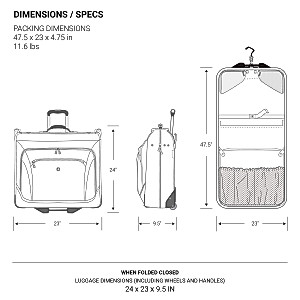 SwissGear 7895 Premium Rolling Garment Bag, Black, 24-Inch