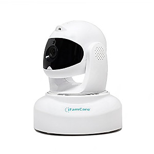 iFamCare Helmet: 1080P Full HD Wi-Fi Smart Digital Home Video Monitor for iPhone & Android with Air Sensor, Night Vision, Built-in Laser, White