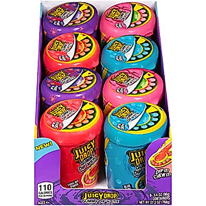 Juicy Drop Dip ‘N Stix Halloween Sweet & Sour Candy Variety Pack - 8 Count Sweet Candy & Sour Gel In Assorted Fruity Flavors - Fun Gummy Candy For Halloween Candy Bowls, Parties & Trick Or Treating