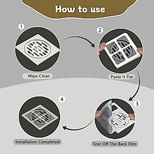 Obfuscate 50PCS Disposable Shower Drain Hair Catcher Mesh Stickers Bathroom Drain Hair Catcher for Bathroom, Laundry, Kitchen,Bathtub,Sink Square Shower Drain Mesh Sticker