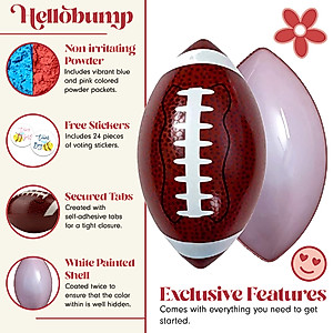 Gender Reveal Football Kit with Large 72-inch Balloons and Stickers - Football Ball Gender Reveal Games with Powder (Pink & Blue) - Baby Shower Party Supplies and Gender Reveal Ideas - 1 Full Kit