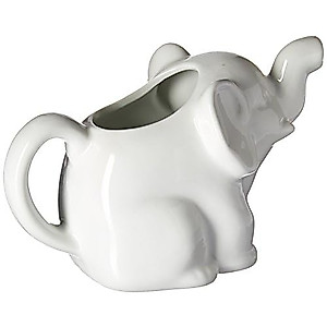 HIC Elephant Creamer with Handle, Fine White Porcelain, 9-Ounces