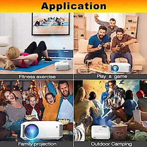 VYSER Projector, 7500L Mini Outdoor Movie Projector with 60,000hrs Lamp Life, Full HD 1080P Supported, Portable Video Projector Compatible with TV Stick, HDMI, USB, VGA, AV, Smartphone