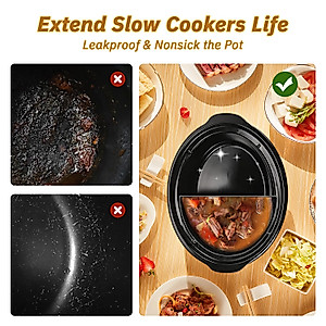 PEAKFUN Silicone Slow Cooker Liners fit Crock-Pot 7-8 Quart Oval Slow Cookergsrfdtdfyujfygyugtftrderdrtujrfdcruyftftyfdedsryhsderdhctgrfdujf