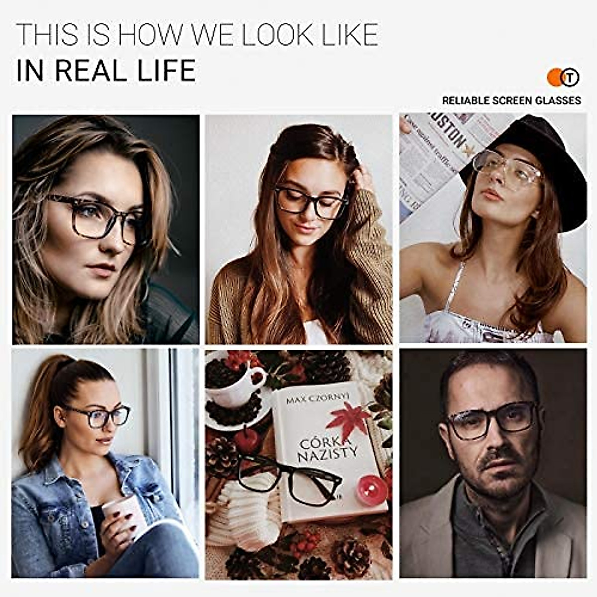 TIJN Unisex Stylish Square Non-Prescription Eyeglasses Glasses Clear Lens Women Men Eyewear