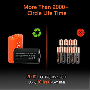 Davlon Rechargeable Battery Pack with Charger for Xbox One/Xbox Series X|S, Controller Battery Pack with 4×1200mAh Batteries,Charger Station for Xbox Series X|S/Xbox One S/X/Elite Controller