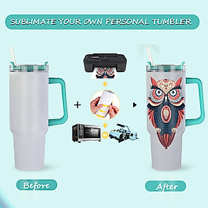 sweet grain 40oz Sublimation Tumbler with Handle and Straw Lid, 20 Pcs Double Wall Vacuum Reusable Stainless Steel Insulated Water Bottle Travel Mug Cup, Mixed Color, DIY Gift