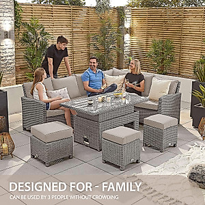 YQNUCO Patio Cushion Covers Replacement, Outdoor Cushion Covers for Patio Furniture Waterproof with Zipper, Washable Wicker Rattan Sectional Sofa Couch Chair Cover Set with Ties (Khaki, 14 PCS)