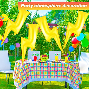 4PCS Lightning Bolt Balloon 34inch Yellow Lightning Bolt Foil Party Balloons Large Flash Balloons Foil Lightning Bolt Shape Balloons For Birthday Party Wedding Baby Shower Boys Decoration Supplies