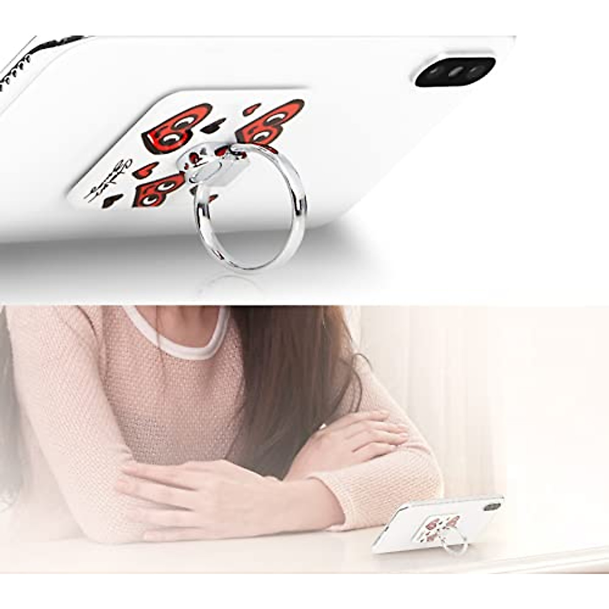 Bunker Ring Art Design, Cell Phone Ring Grip Stand, 360°Rotation Metal Ring, Comes with Dedicated Holder, Compatible with Most Smartphones (004 Kwak)