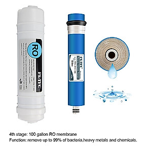 FS-TFC Reverse Osmosis Water Filtration System FS-RO-100G-A 1-Year Replacement Filter Kit,8 Pack