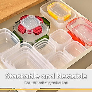 Superio Plastic Airtight Food Storage Containers, Set of 4 Sealed Clear Container Bowls with Lids, BPA Free, Rectangular, Yellow