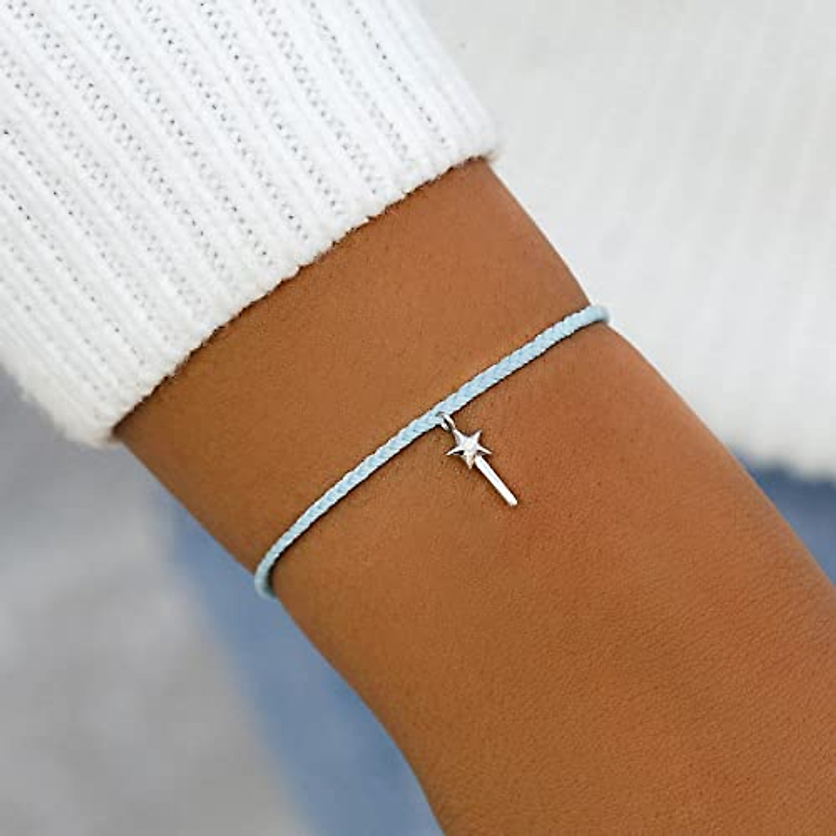 Pura Vida Silver-Plated Disney Bibbidi Bobbidi Boo Bracelet - Adjustable Band, Brand Charm - Ice Blue