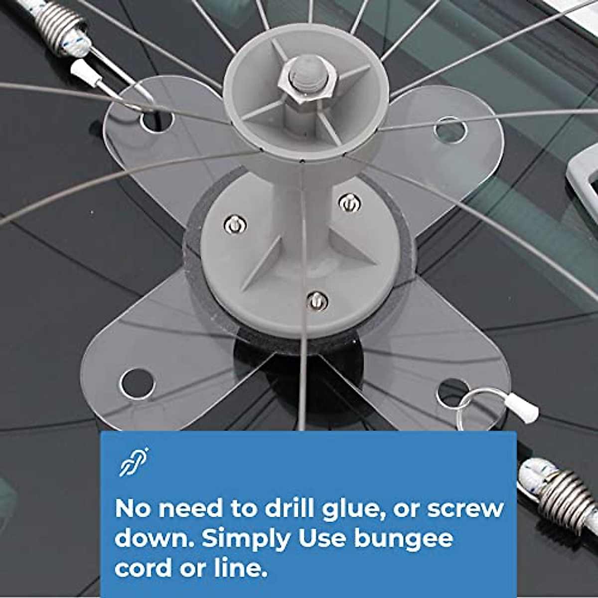 Boat Base for Daddi Long Legs Bird Deterrents. Flexible and Easy to Remove Mount for Boats and Marinas. Attaches Easily to Any Surface by Bungee Cord or Rope - Daddi Long Legs Sold Separately