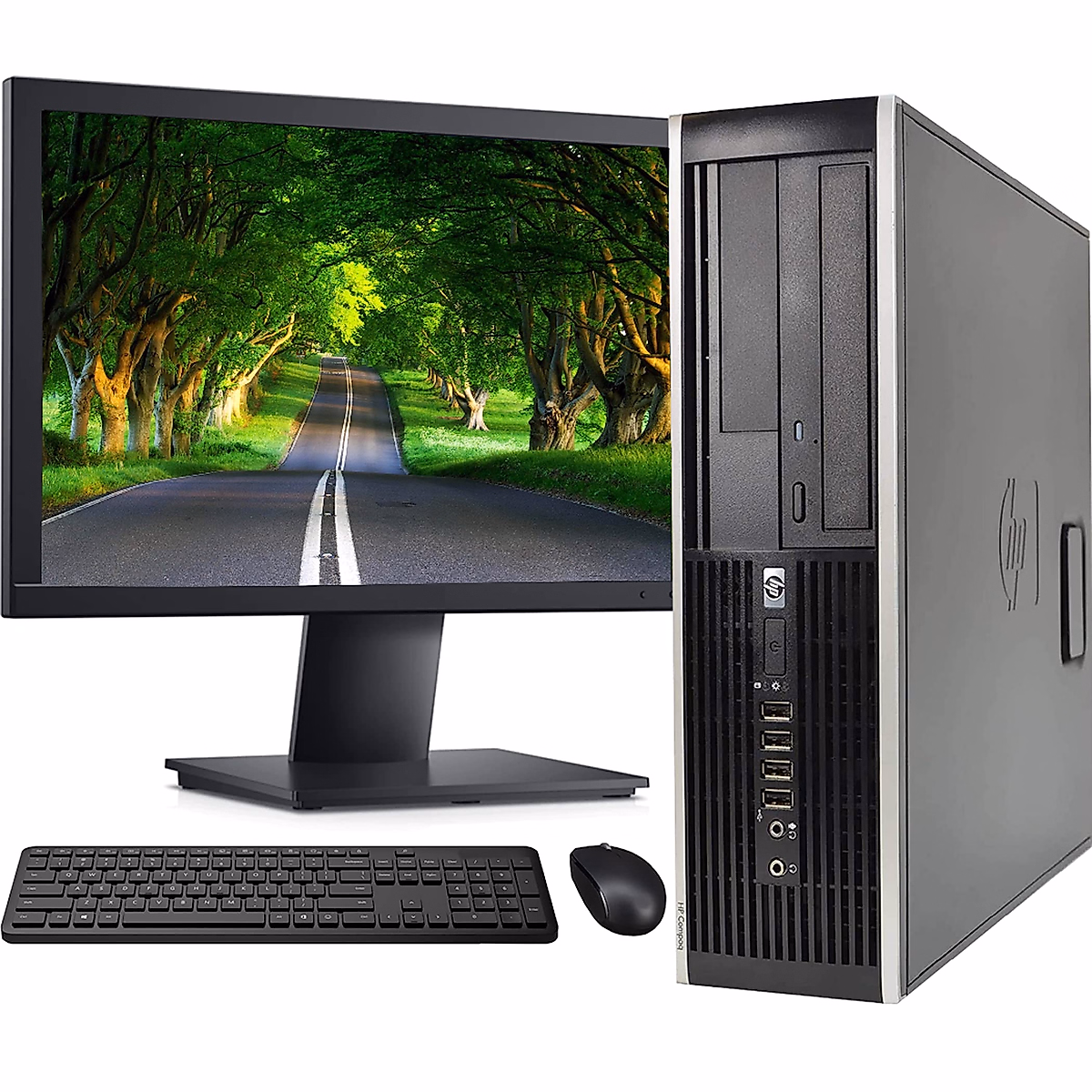 HP Elite SFF Desktop Computer PC, Intel Core i7 3.4GHZ Processor, 16GB Ram, 512GB M.2 SSD, WiFi & Bluetooth, Wireless Keyboard and Mouse, 24 Inch FHD LED Monitor, Windows 10 (Renewed)