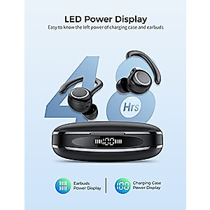 FAMOO Wireless Earbuds, Bluetooth 5.1 Headphones with Microphone, IPX7 Waterproof, 48H Playtime, High-Fidelity Stereo Earphones with Charging Case for Sports and Work