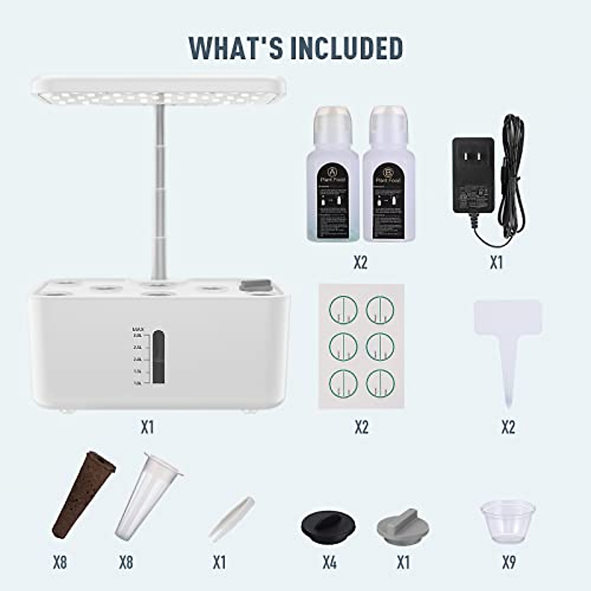 Indoor Garden Hydroponic Growing System: Ahopegarden Plant Germination Kit Aeroponic Herb Vegetable Growth Lamp Countertop with LED Grow Light - Hydrophonic Planter Grower Harvest Veggie Lettuce