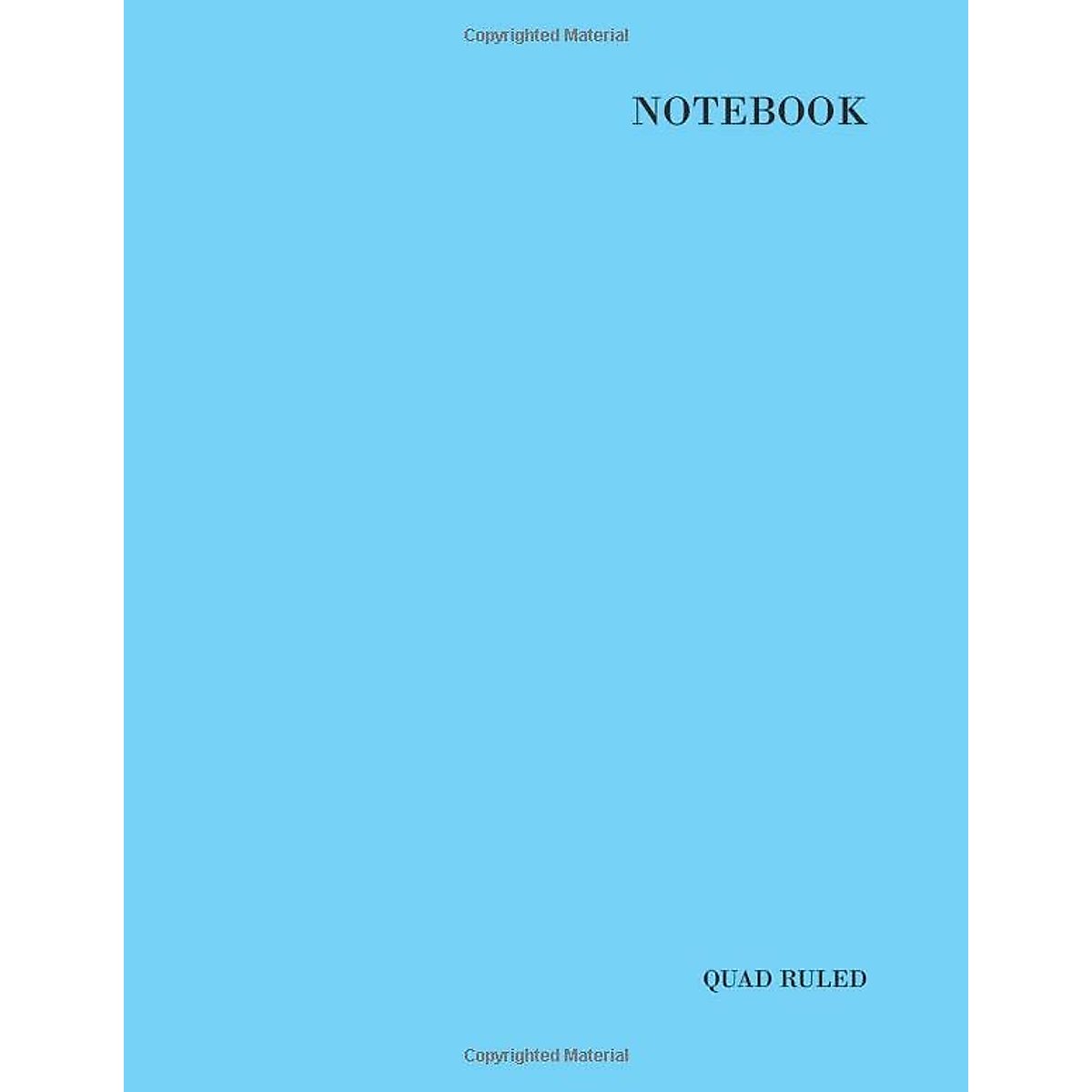 Notebook: Quad Ruled Composition Notebook, Large Format, 8.5 x 11 in, 108p, Minimalist Blue Cover