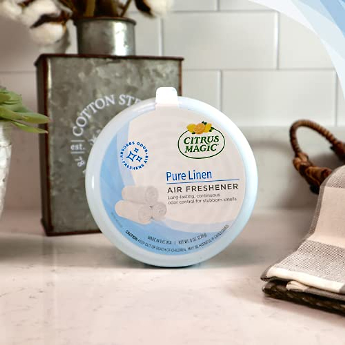 Citrus Magic Odor Absorbing Solid Air Freshener, Pure Linen, 8-Ounce, Pack of 6, 1 Pound (Pack of 3), 6 Count