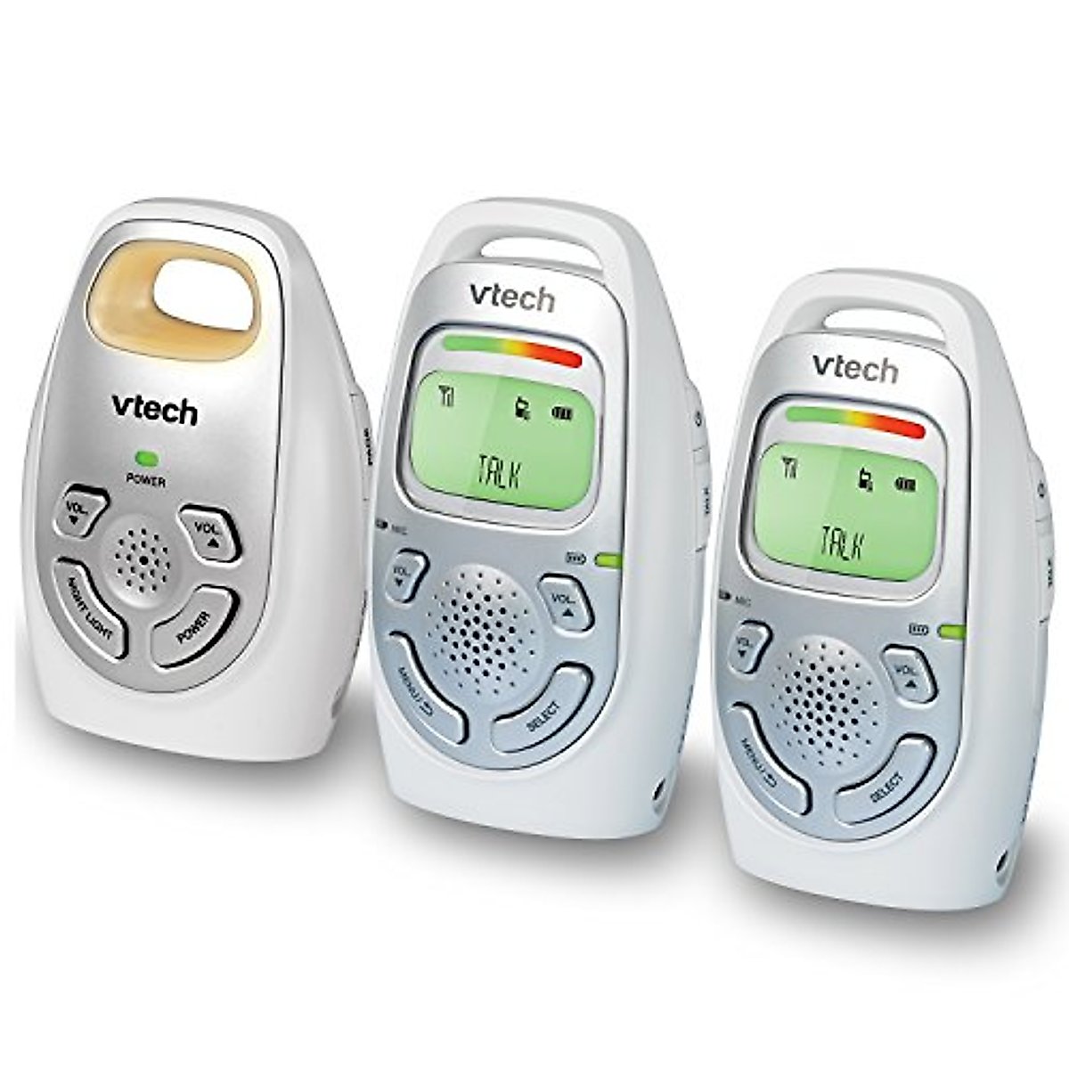 VTech DM223-2 Audio Baby Monitor with Two Parent Units, Up to 1, 000 ft of Range, Vibrating Sound-Alert, Talk-Back Intercom, Digitized Transmission & Belt Clip