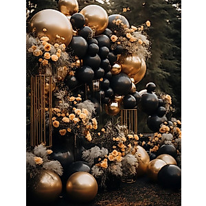 80pcs Black Balloons 12inch,Black Latex Balloons for Birthday Graduation Baby Shower Father's Day Wedding Halloween Christmas Party Decorations (with Black Ribbon)