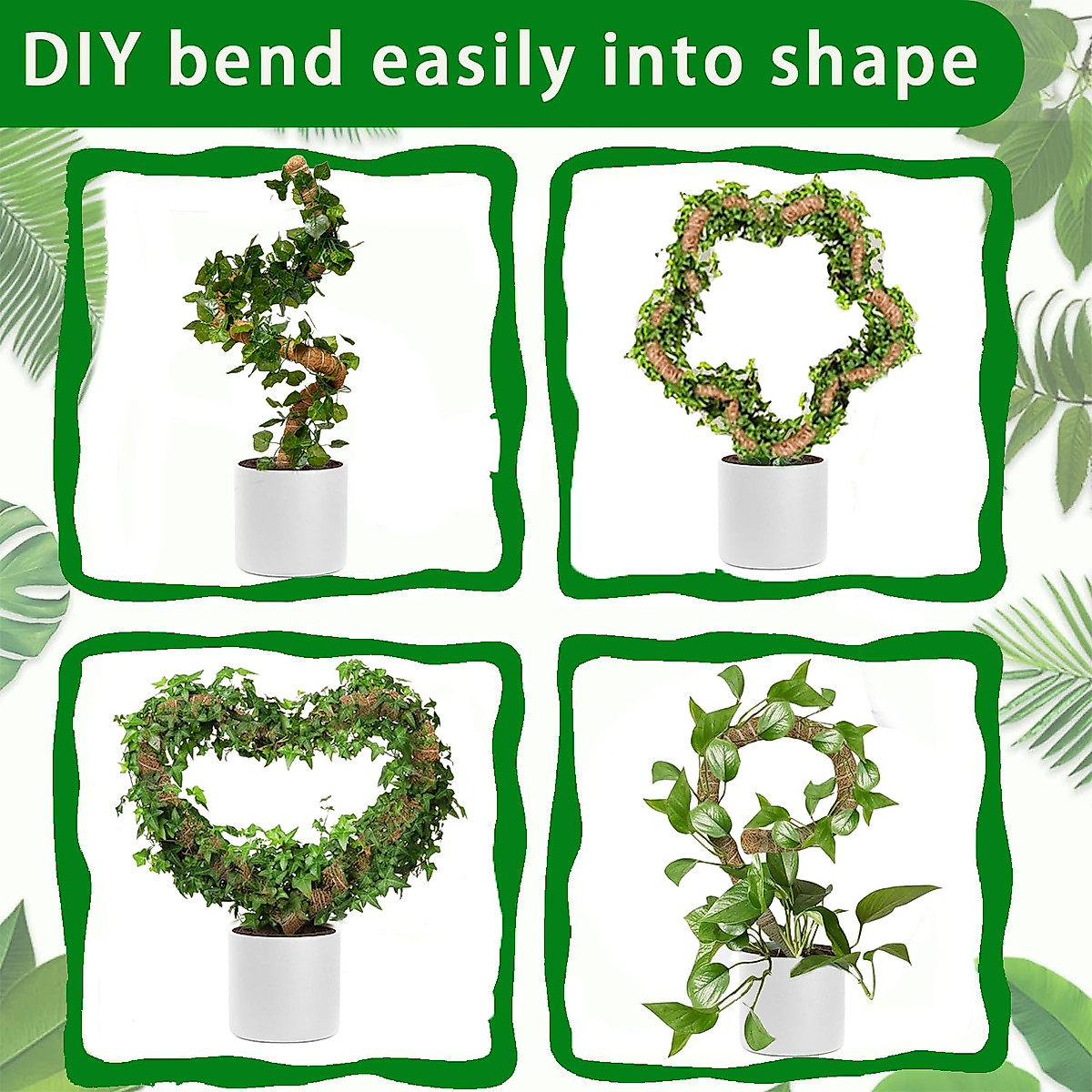 Moss Pole, 48 Inch Bendable Monstera Plant Support, Moss Poles for Climbing Plants Accessories Indoor, Coir Plant Pole Sticks Support Stakes for Potted Plants, Pothos, Philodendron, PlantPolex