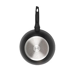 Russell Hobbs RH01672BEU7 Opulence Collection Non-Stick 28 cm Stirfry Pan, Induction and Dishwasher Safe, PFOA Free, Black and Gold, Aluminium Body, Soft Bakelite Handle, Metal Utensil Safe