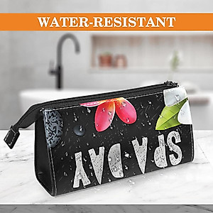 TBOUOBT Cosmetic Travel Bags, Makeup Case, Makeup Bag for Toiletries, Keep Calm Hawaiian Flower Stone Zen