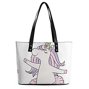 Womens Handbag Unicorn Leather Tote Bag Top Handle Satchel Bags For Lady