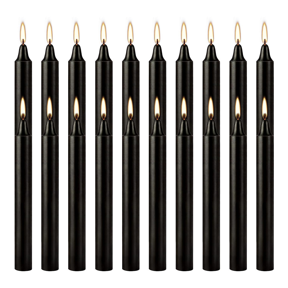 Unscented Black Taper Candles, 4 Inch, 20 Pcs, Smokeless Candles for Dinners, Parties, Ceremonies, Shabbat, 1.5 Hours