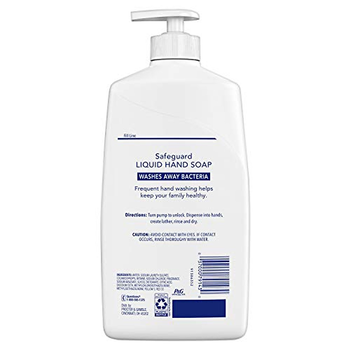 Safeguard Liquid Hand Soap, Washes Away Bacteria, Micellar Deep Cleansing, Fresh Clean Scent, 25 Oz (Pack of 4)